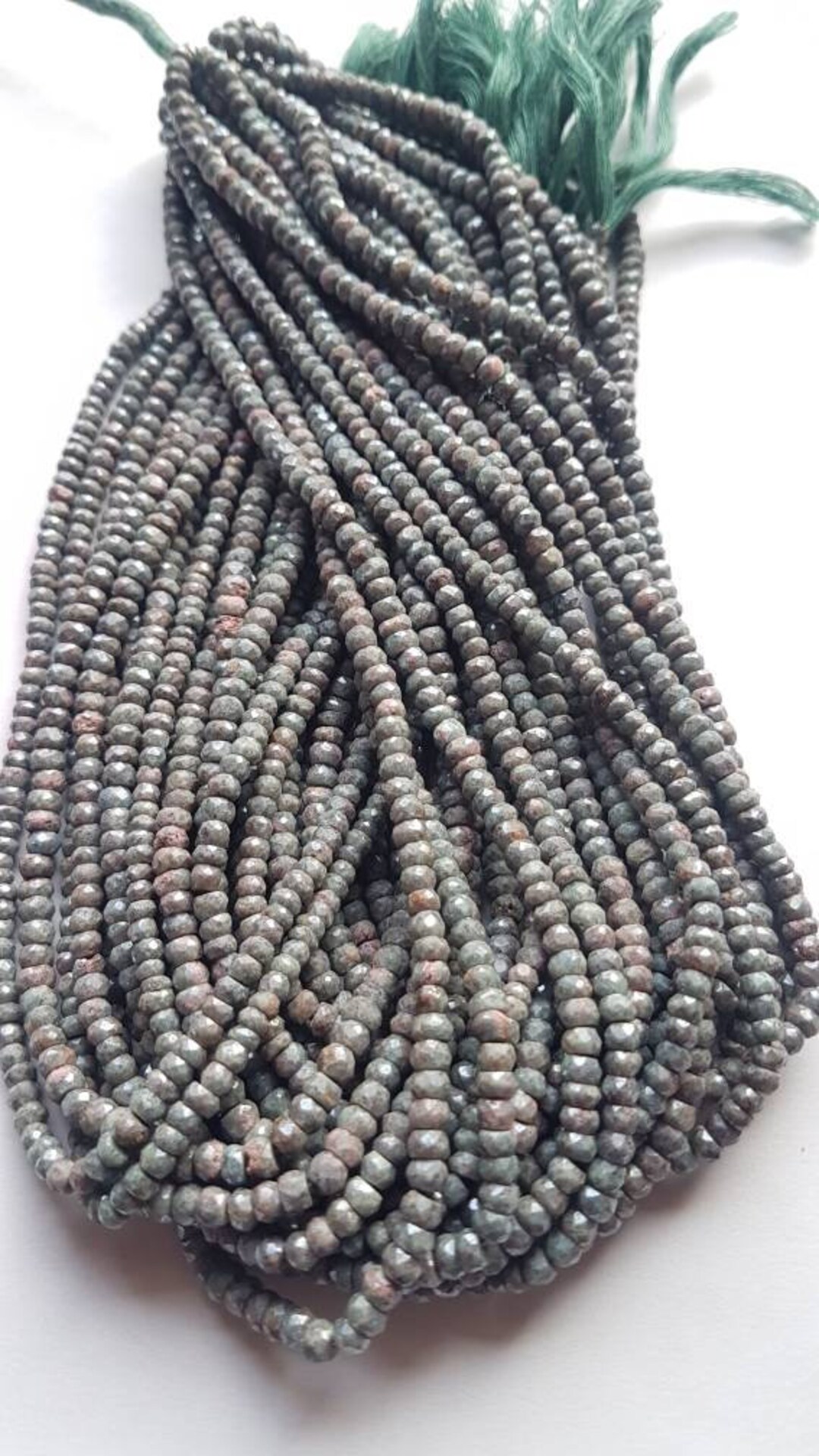A+1 Strand Silverite Ruby Foxite Rondelle Faceted Beads/touch Ruby ...