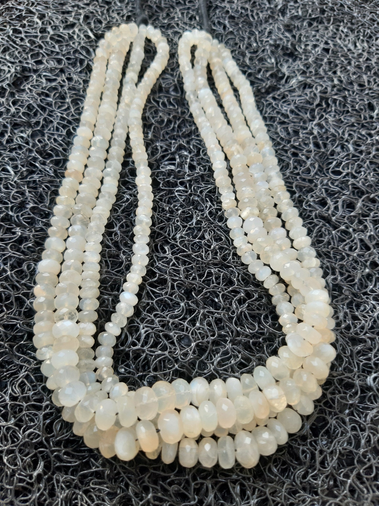 AAA+++1 Strand Natural Siloni Moonstone Faceted Rondelle Beads/siloni ...