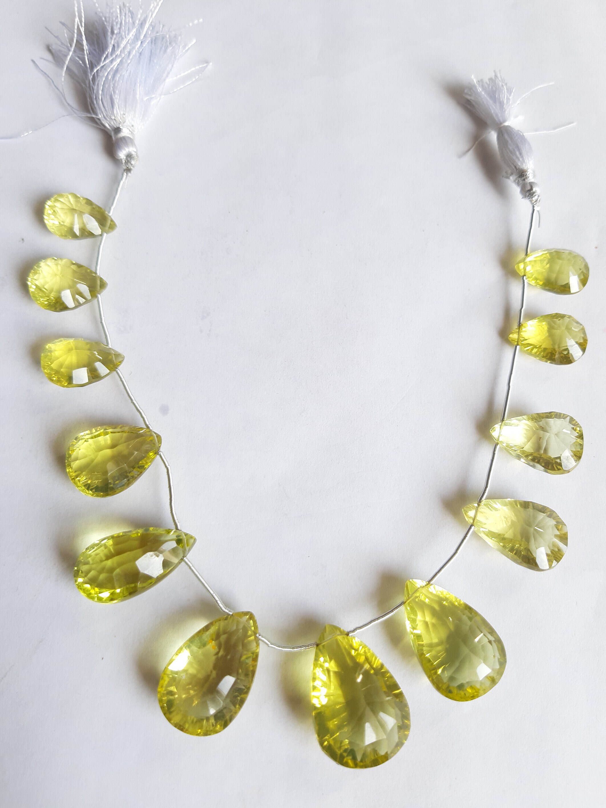 AAA1 Strand Natural Lemon Concave Cut Stone Pear Shape | Etsy