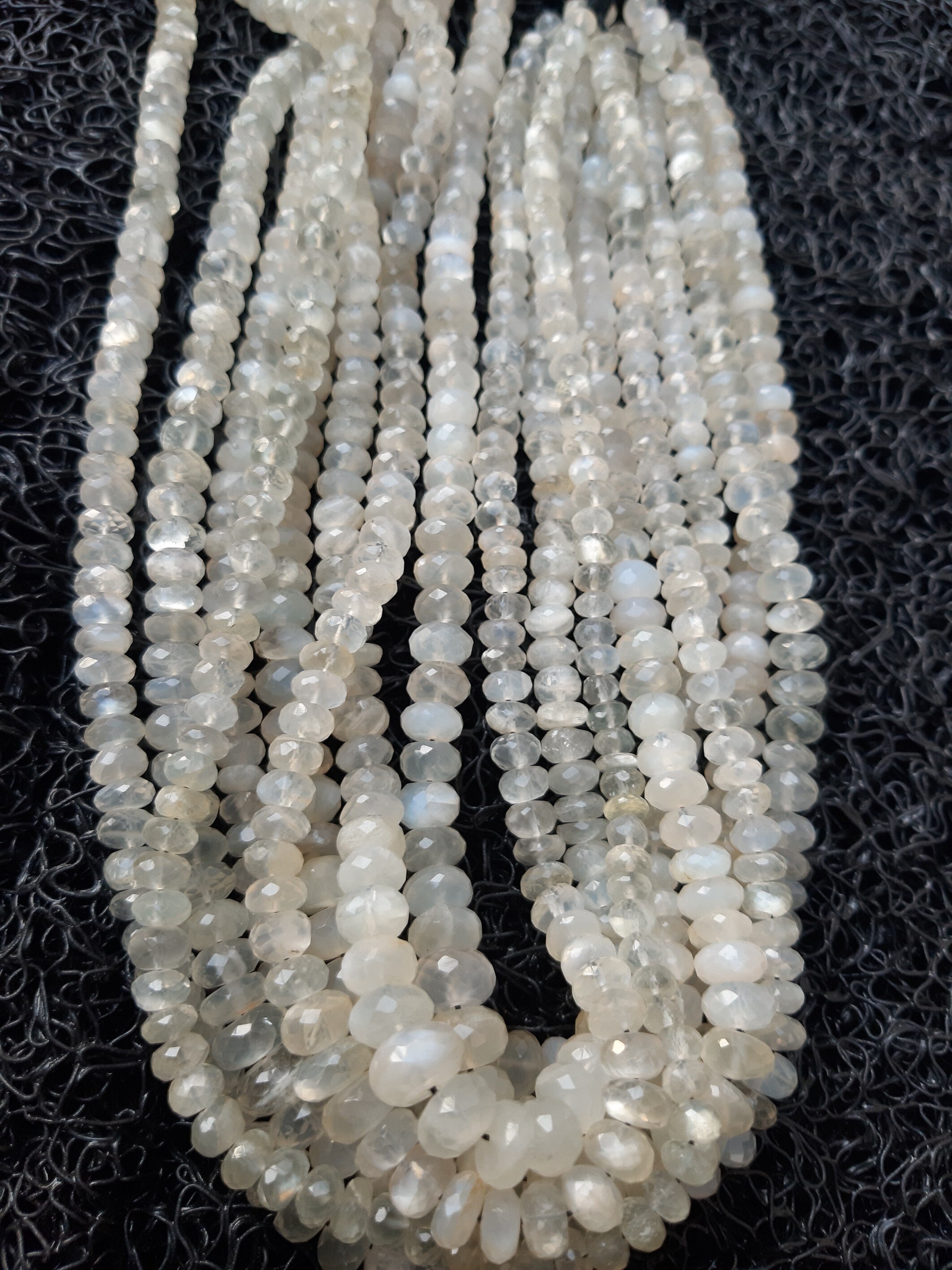AAA1 Strand Natural Siloni Moonstone Faceted Rondelle | Etsy
