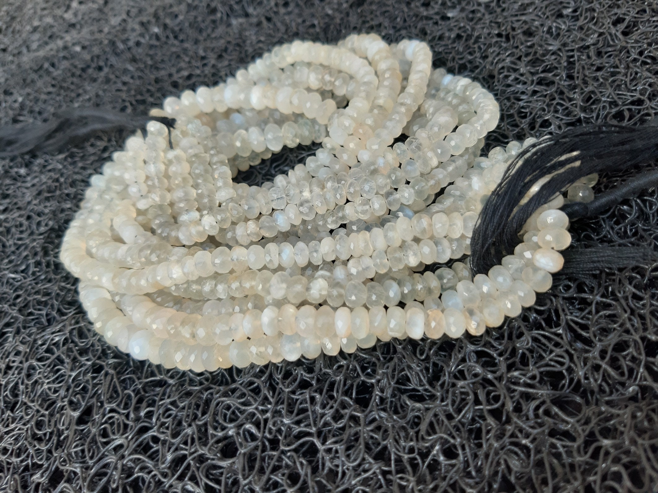AAA1 Strand Natural Siloni Moonstone Faceted Rondelle | Etsy