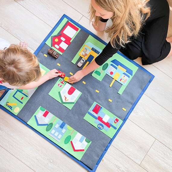 Toy Car Play Mat Pattern Pleasant Town | Etsy