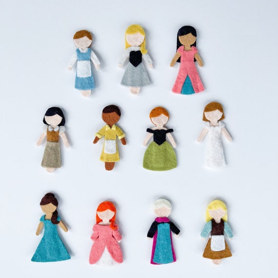 SVG Cut File No Sew Princess Dolls 2 Felt Pattern - Etsy