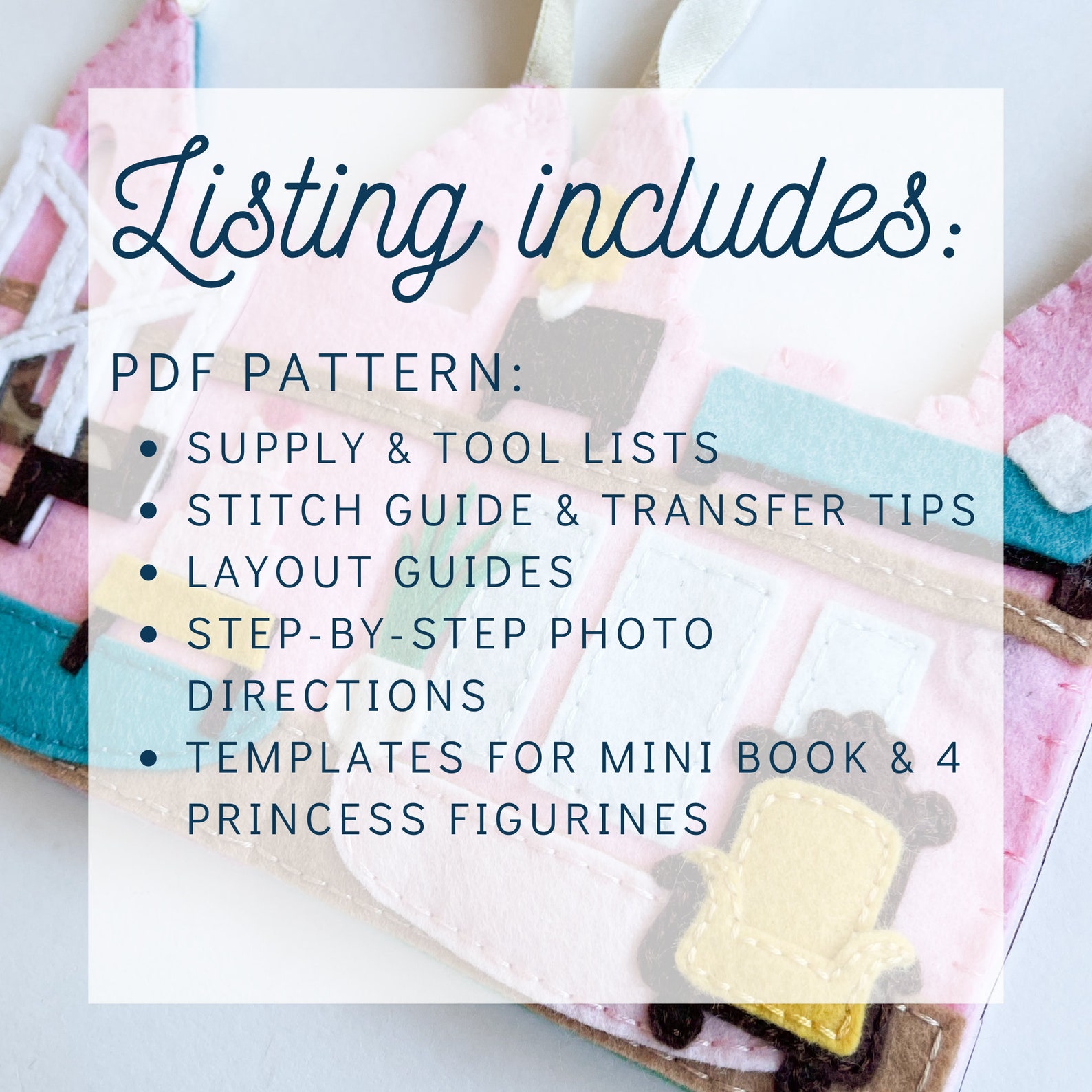 Mini Quiet Book Pattern and Templates Princess Castle Felt - Etsy