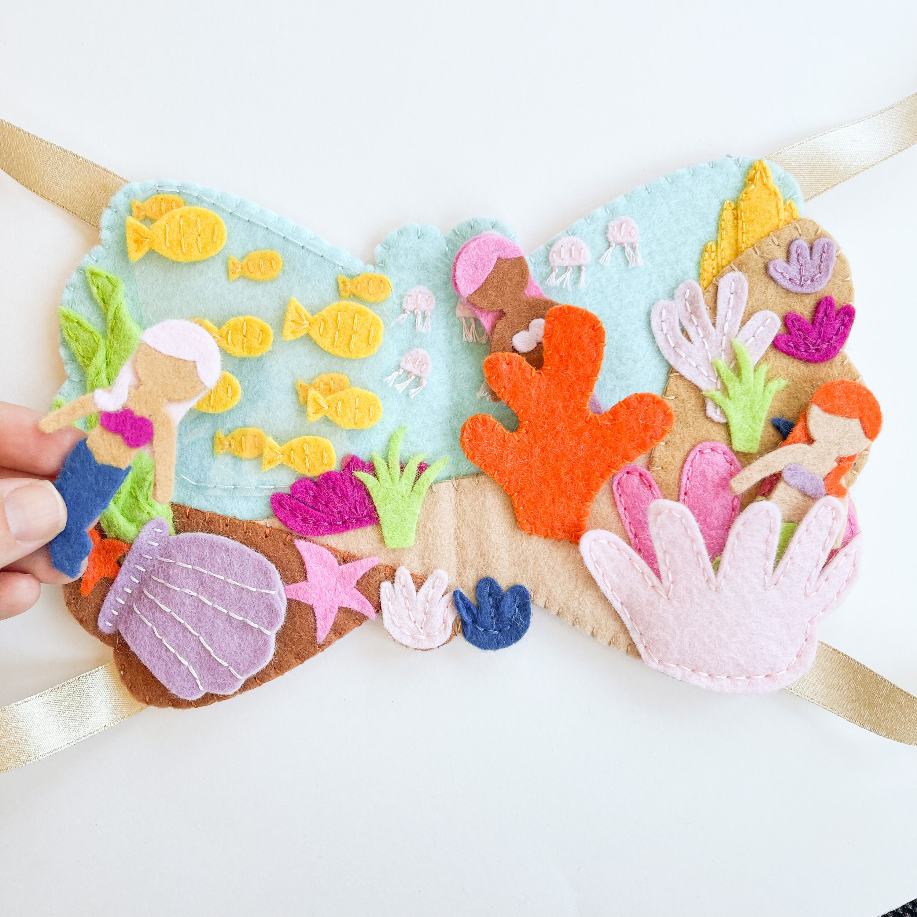 SVG File Mini Quiet Book Pattern and Templates | Mermaid Shell Felt ...