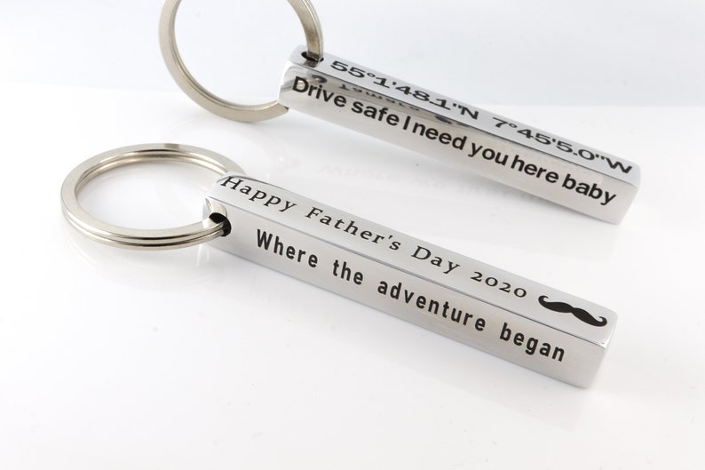 Custom Bar Keychainpersonalized Keychaincustom Coordinates - Etsy