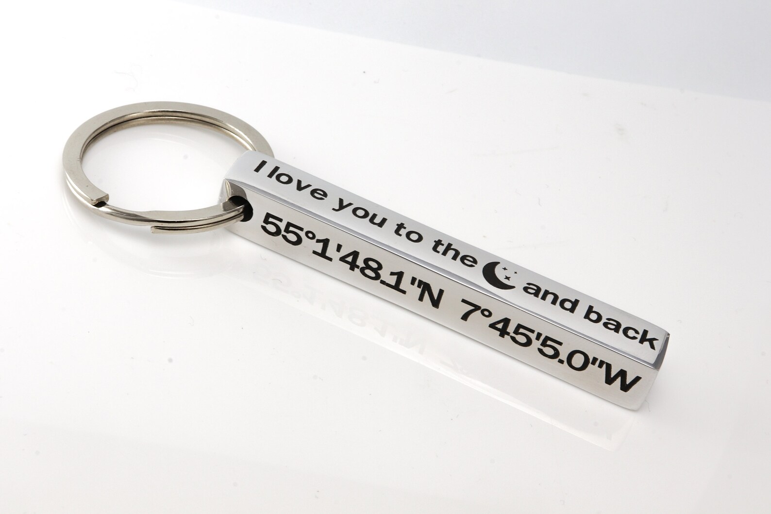 Custom Keyring GPS Coordinates Keychain Personalised - Etsy