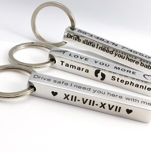 Custom Keyring, GPS Coordinates Keychain, Personalised Keychain, Custom ...