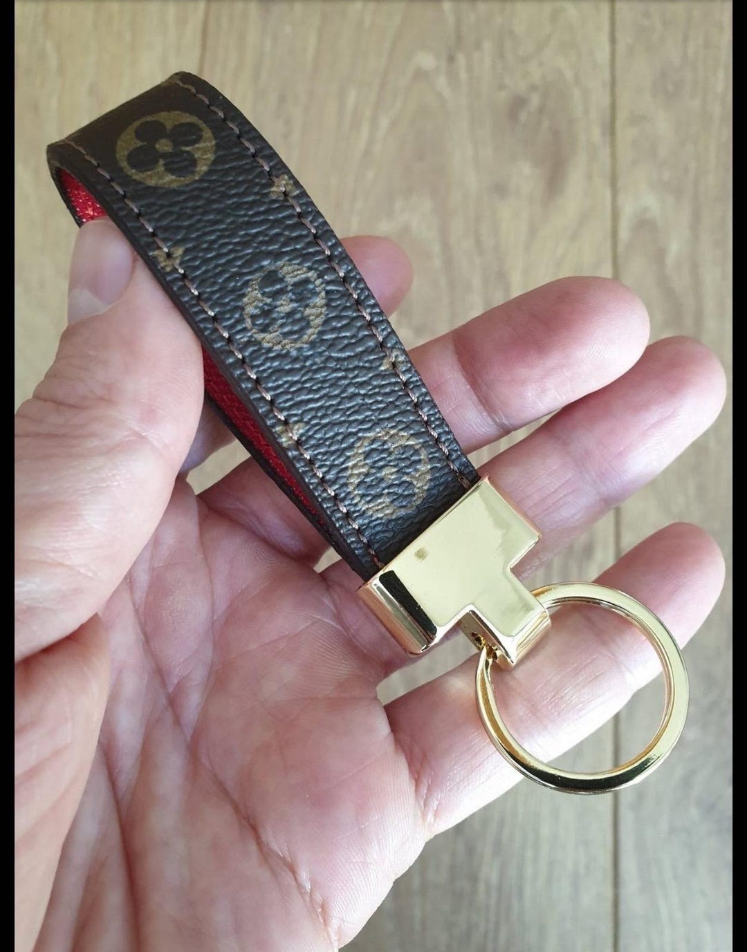 Luxury Monogram Leather Keychain, Chic Keychain, Luxury Gift Keychain ...