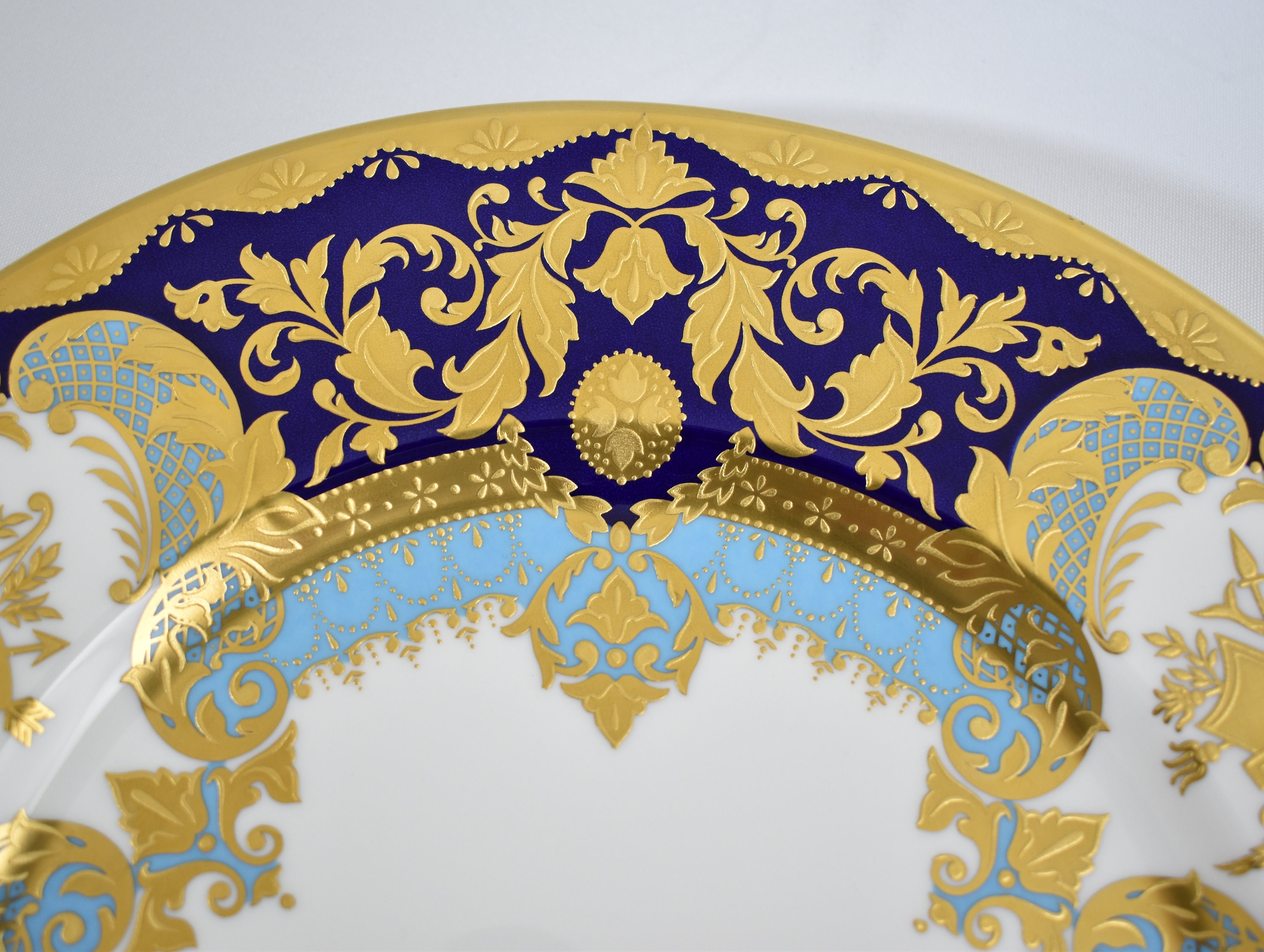 Pair of Fine Gold Enctusted De Lamerie Dinner Plates, Royale Pattern ...
