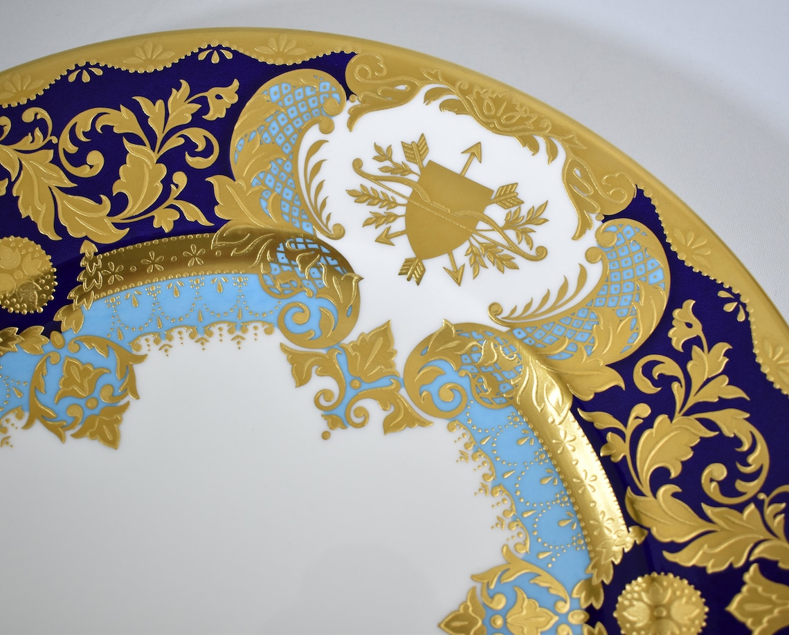 Pair of Fine Gold Enctusted De Lamerie Dinner Plates, Royale Pattern ...