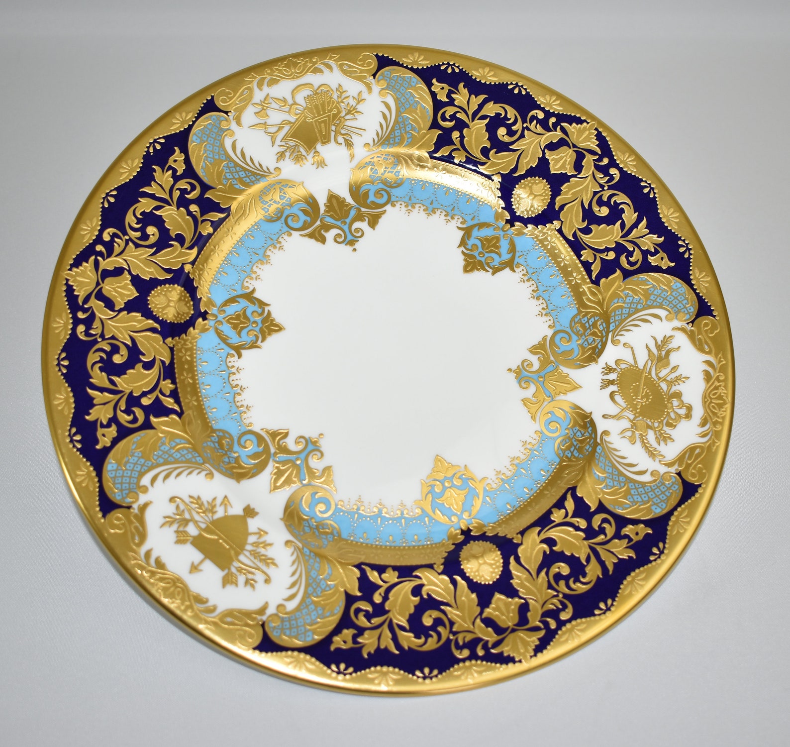 Pair of Fine Gold Enctusted De Lamerie Dinner Plates, Royale Pattern ...