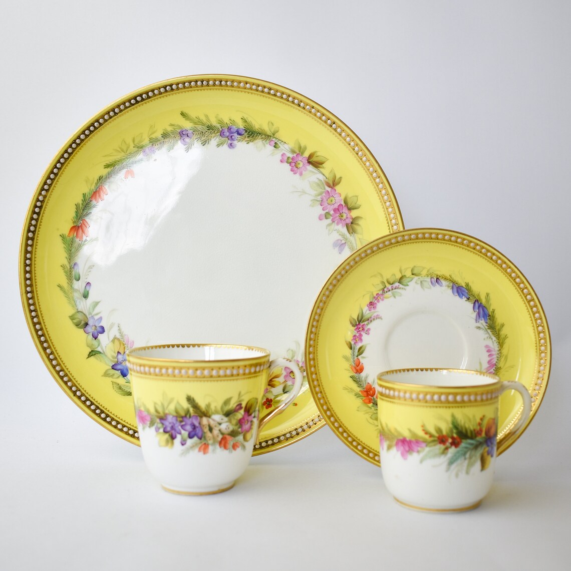 Antique Royal Worcester Jewelled Tea and Coffee Cup Saucer and - Etsy
