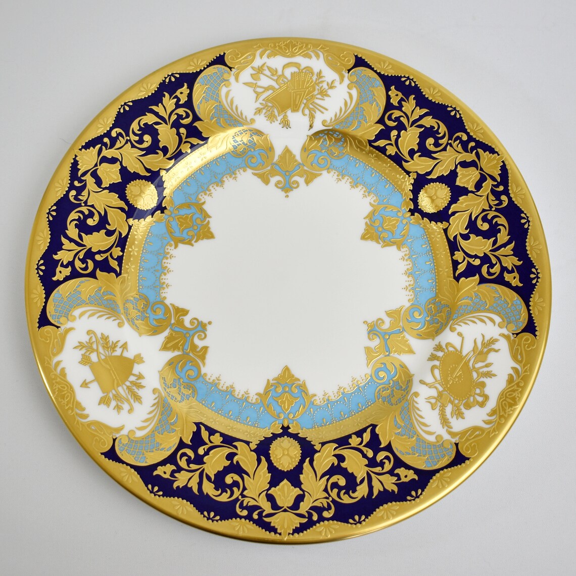 Pair of Fine Gold Enctusted De Lamerie Dinner Plates, Royale Pattern ...