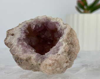 PINK AMETHYST Crystal Geode Raw and Natural Mineral Specimen | Etsy