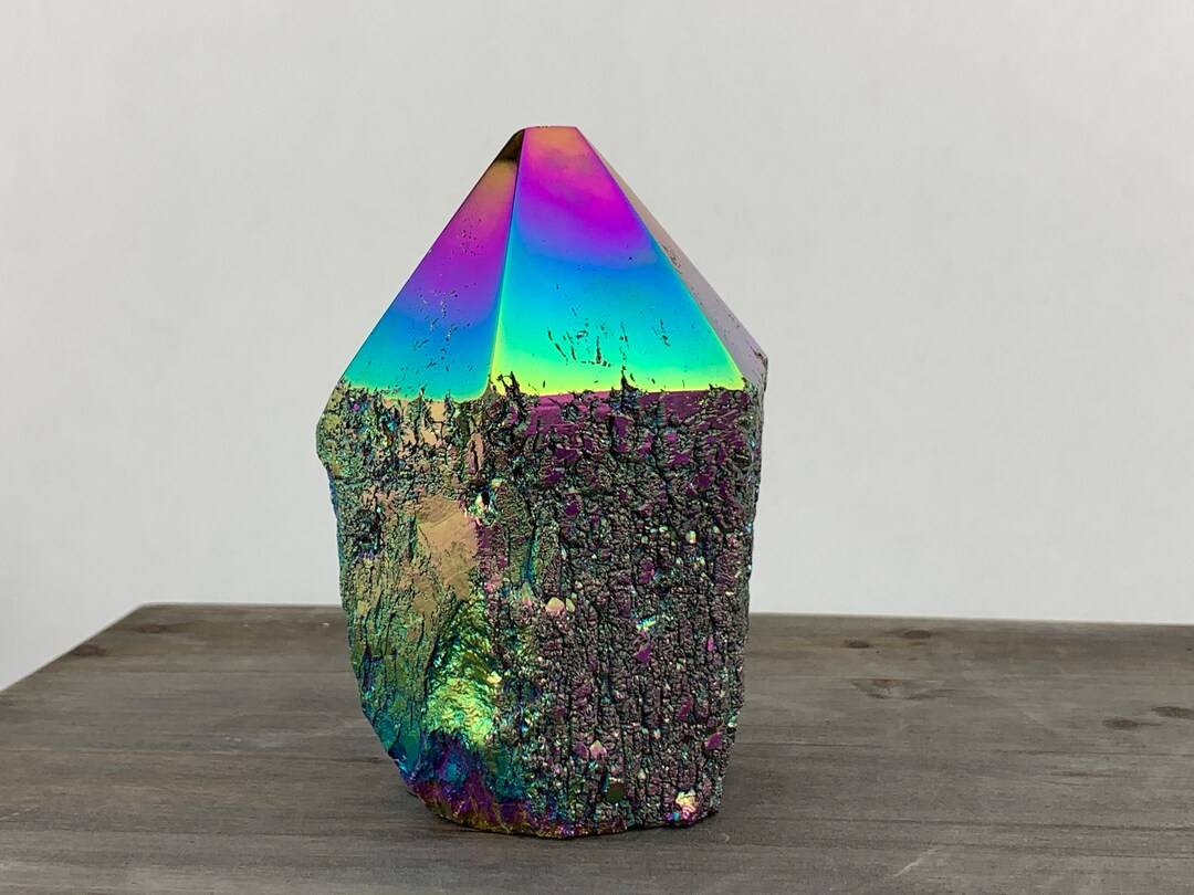 XL Rainbow Titanium Aura Quartz - Birthstone, Housewarming Gift, Home ...