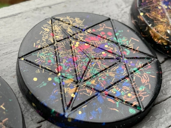 Orgonite® Merkaba Mini Disc Star Tetrahedron Orgone | Etsy