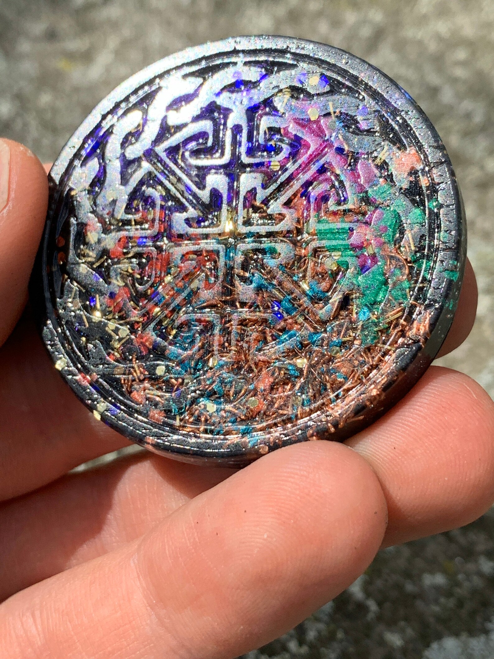 Orgonite® Celtic Cross Mini Disc - Orgone Generator® - EMF Shield - Etsy