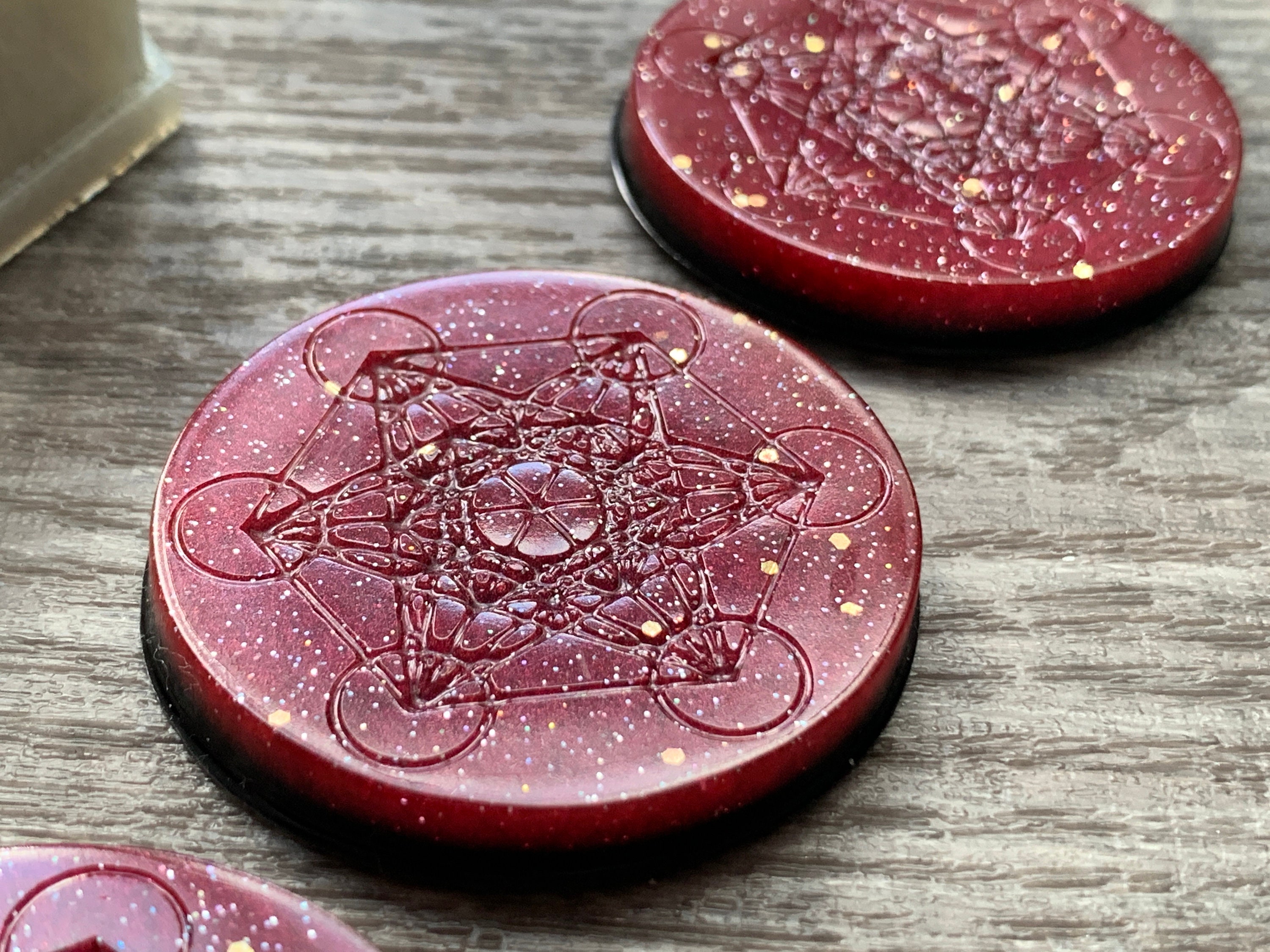 Red Orgonite® Metatron's Cube EMF Shield: Spiritual Decor - Etsy
