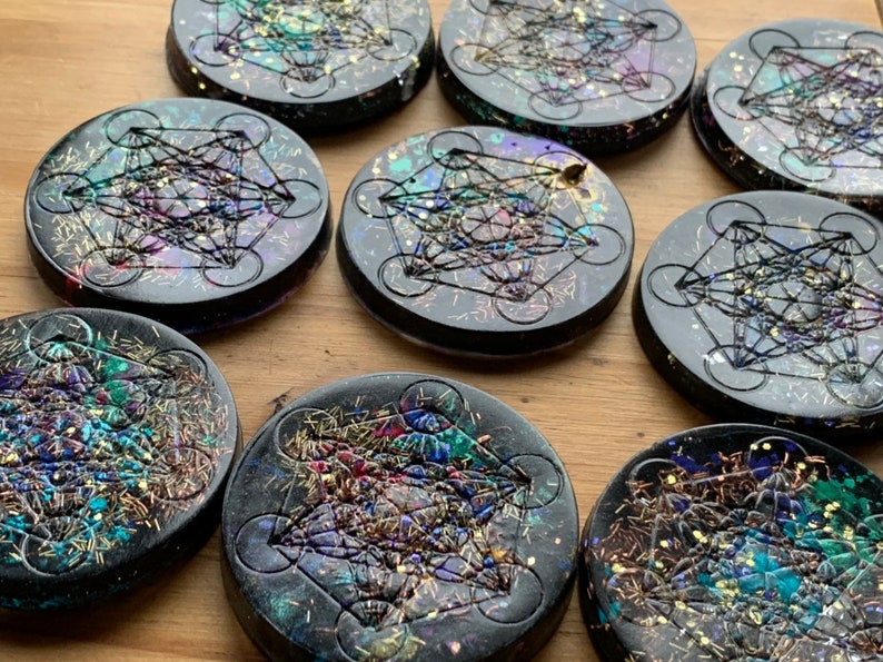 Orgonite® Metatrons Cube Mini Disc Orgone Generator® EMF | Etsy
