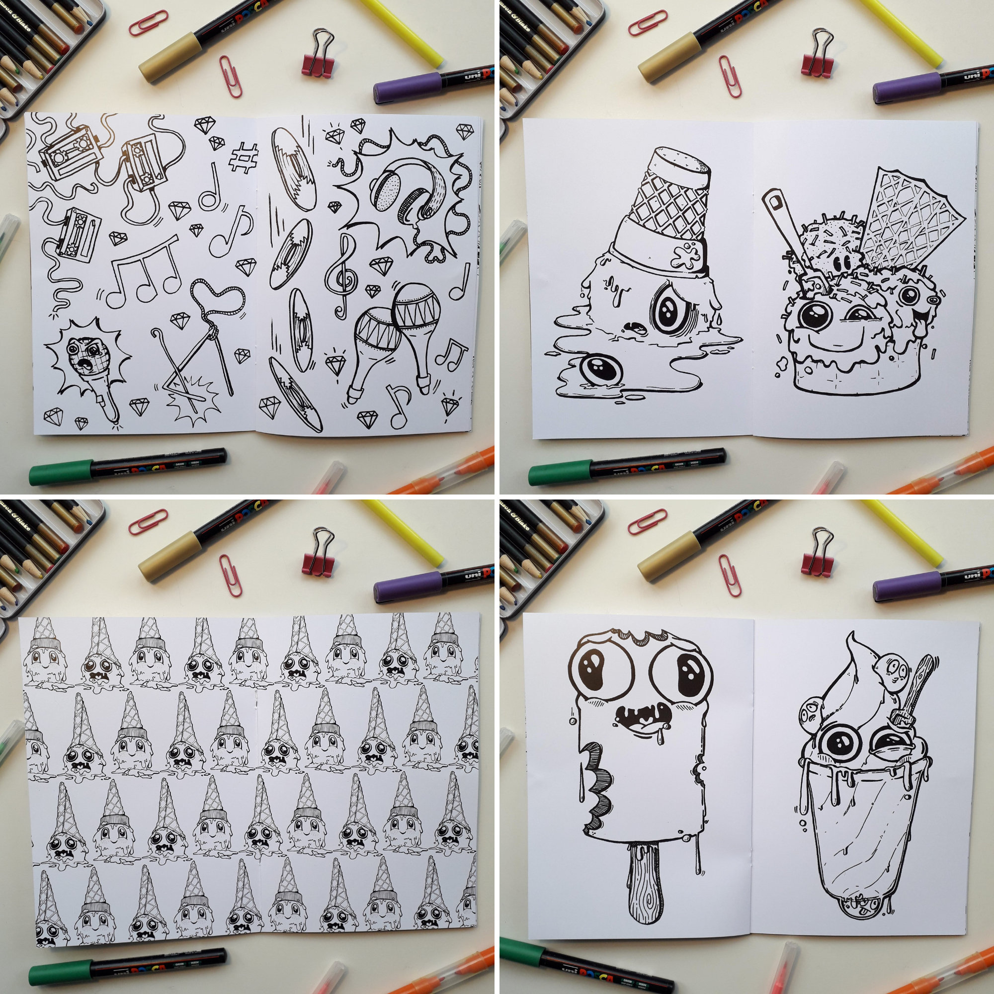 Printable PDF Vol.1 Colouring Book Kawaii Cute Doodle - Etsy