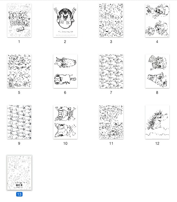 Printable PDF Vol.1 Colouring Book Kawaii Cute Doodle - Etsy
