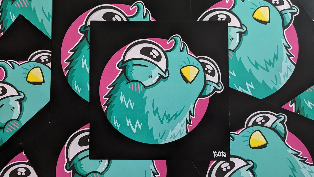 PIDGE Square Print - Cartoon, Pigeon, Bird, Derpy, Character Design ...