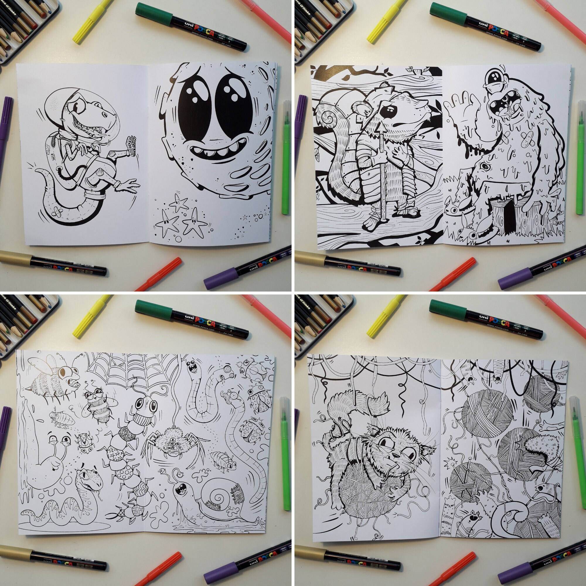 Oodles of Doodles VOL 2 A5 Colouring Book Drawing, Kawaii, Animals ...