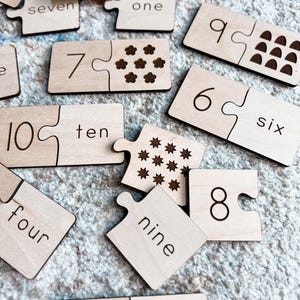 Number Matching | Number & Word Learning Puzzles | Montessori ...