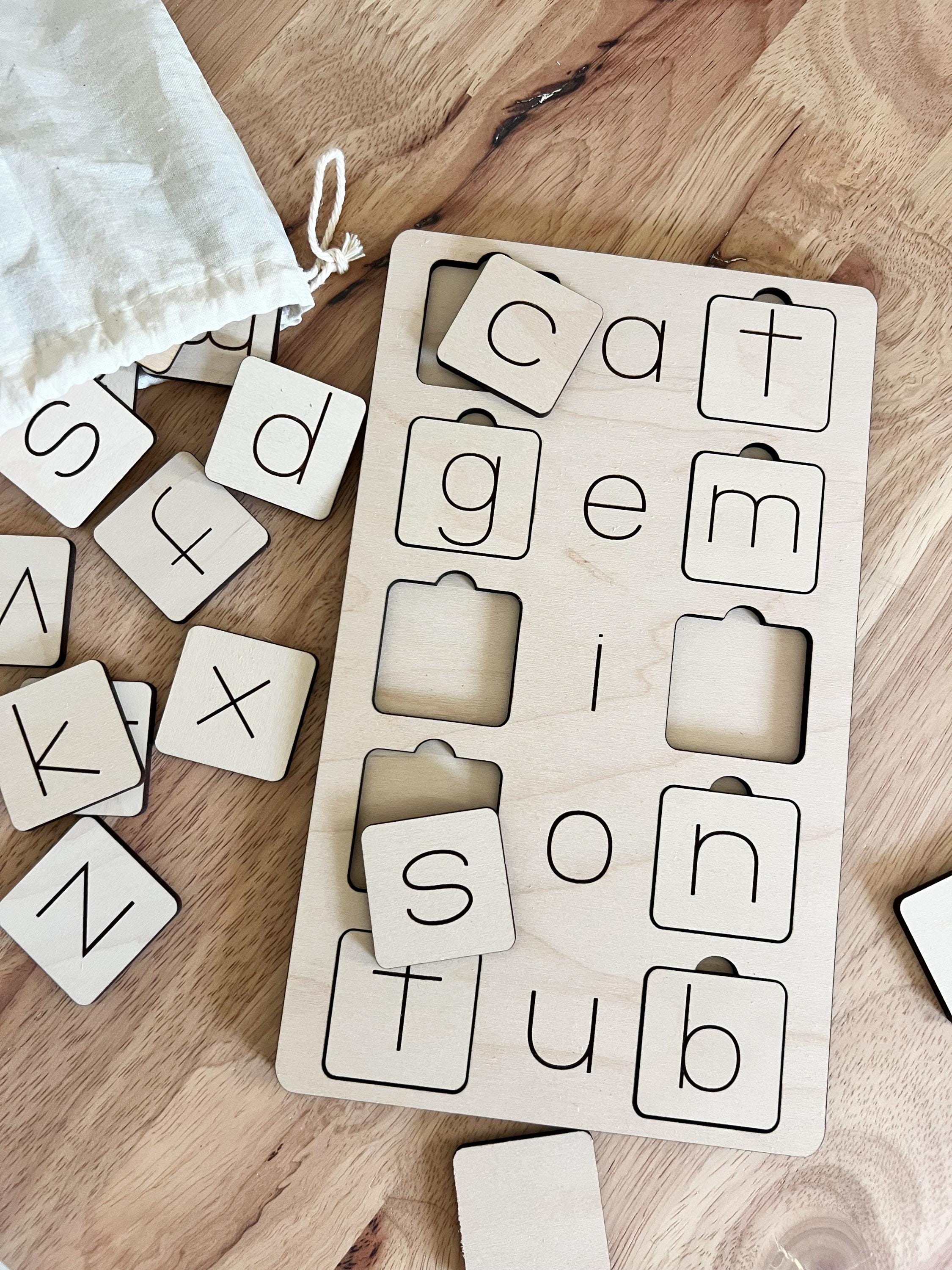 CVC Word Board + Tiles | Educational Word Building | Handmade ...