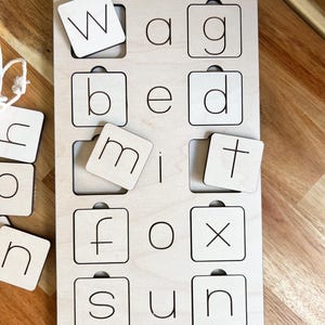 CVC Word Board + Tiles | Educational Word Building | Handmade ...