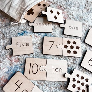 Number Matching | Number & Word Learning Puzzles | Montessori ...