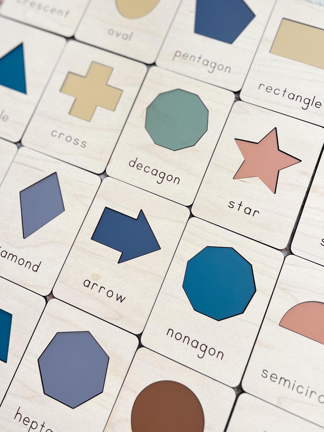 Shape Sorting Learning Activity | 21 Shapes | Montessori Style | Wooden ...