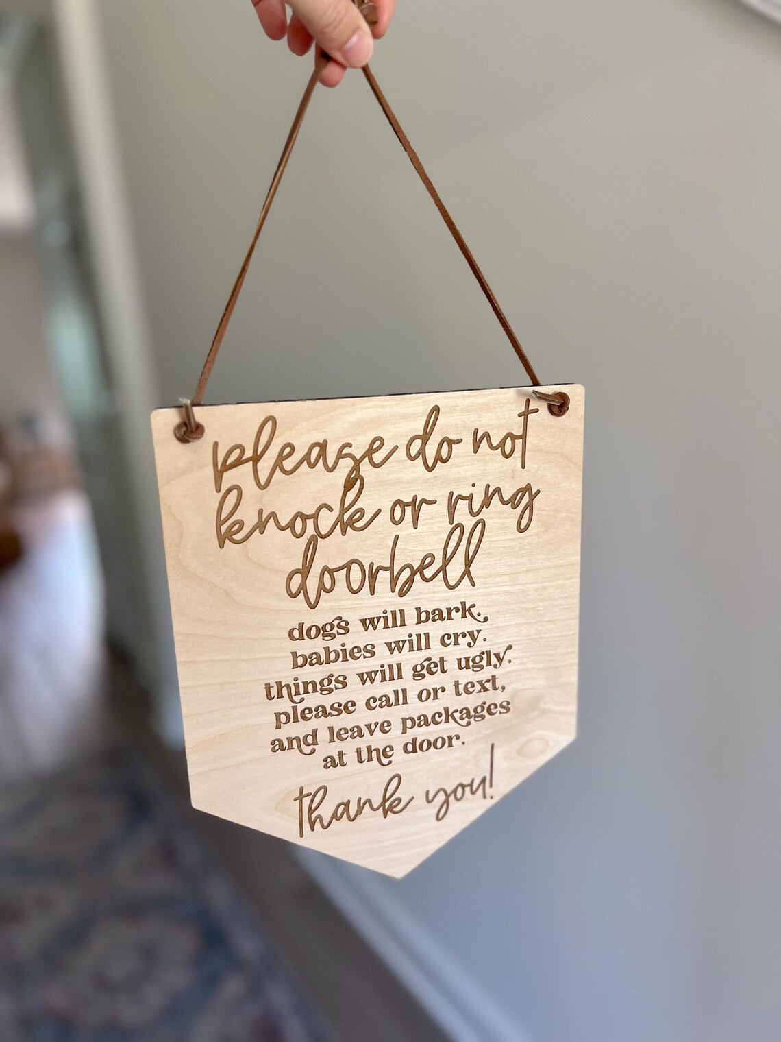 Humorous "do Not Knock or Ring Doorbell" Door Sign – Laser Engraved ...