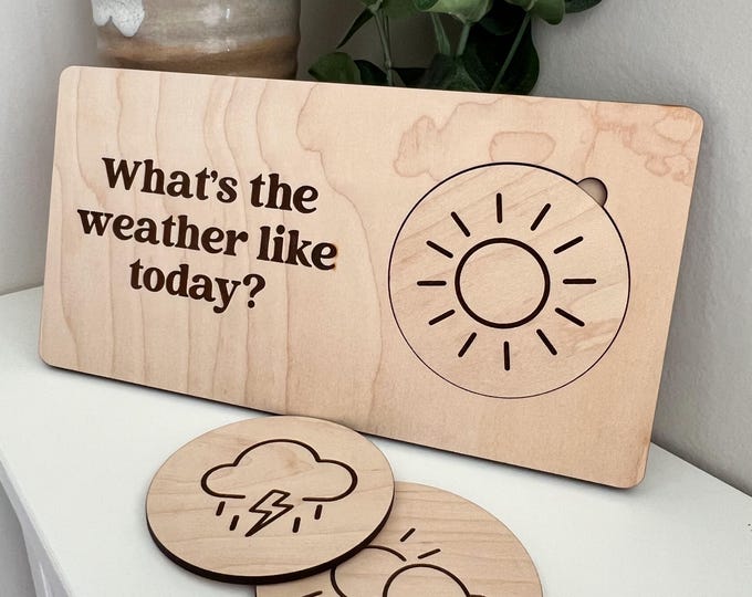 Wooden Weather Board Montessori Style Daily Morning Board Kids Toys ...