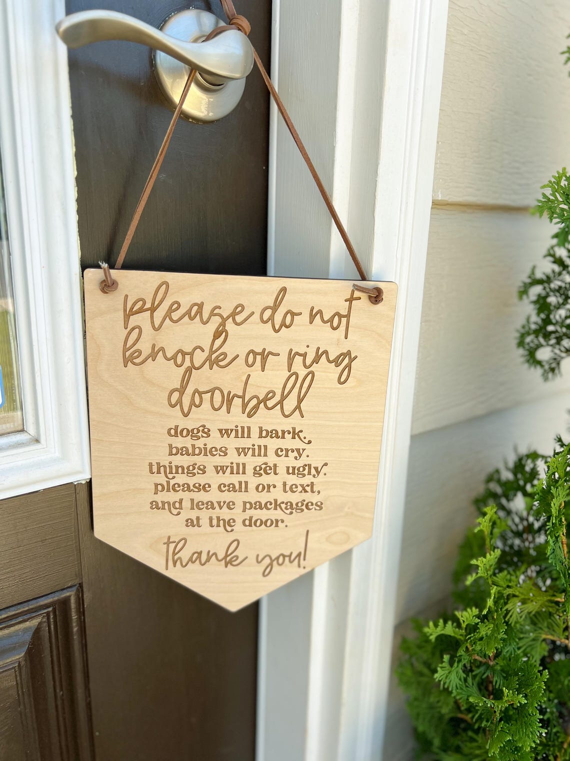 Humorous "do Not Knock or Ring Doorbell" Door Sign – Laser Engraved ...