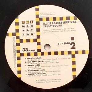 R.j.'s Latest Arrival – Truly Yours (emi-manhattan Records – E1-48090 ...