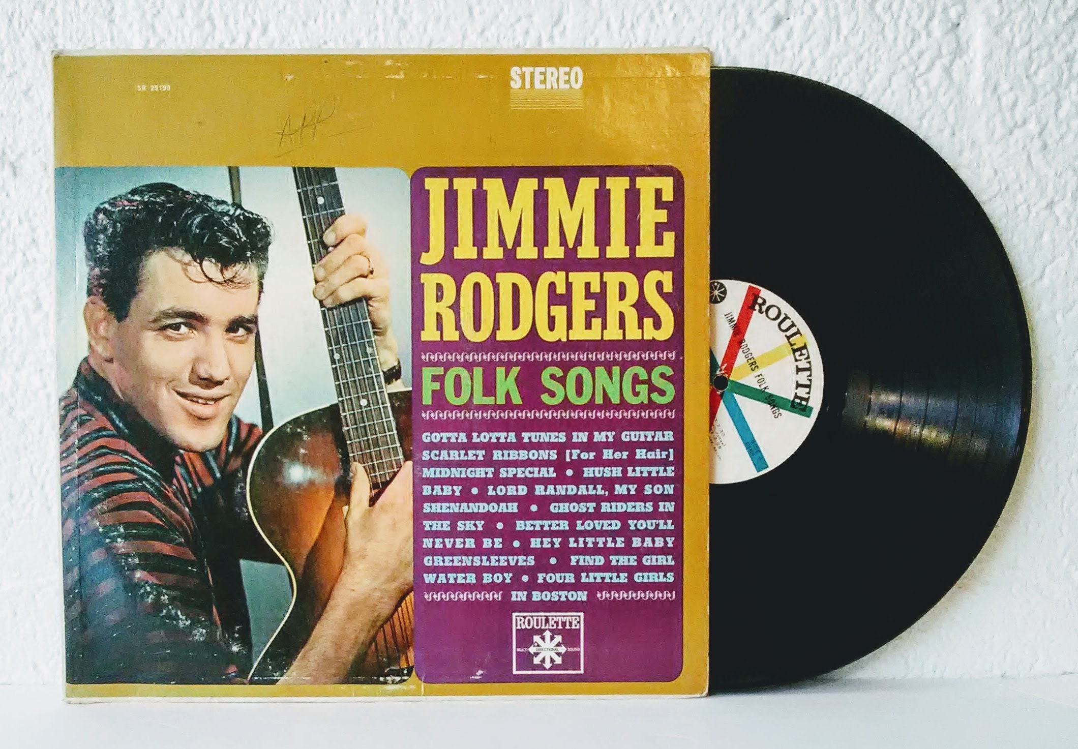 Jimmie Rodgers Folk Songs roulette SR 25199, 1963 Vinyl LP Folk, World ...