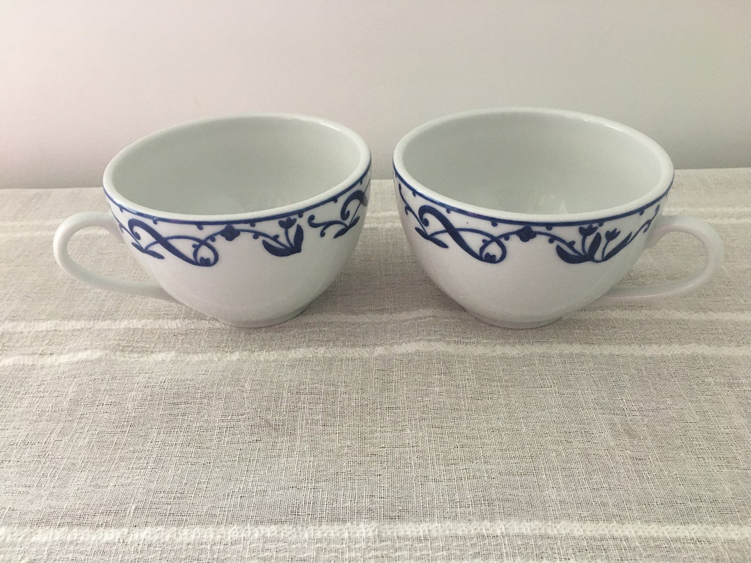 Apilco, "gersande" Cafe Au Lait / Large Tea Cups, Pair, Yves ...
