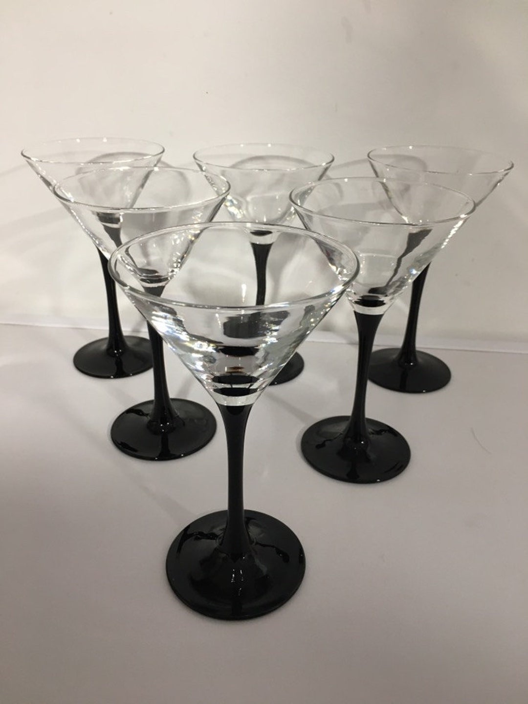 Luminarc, Martin / Drink Cocktail Glasses, Black Stems, Set of Six ...