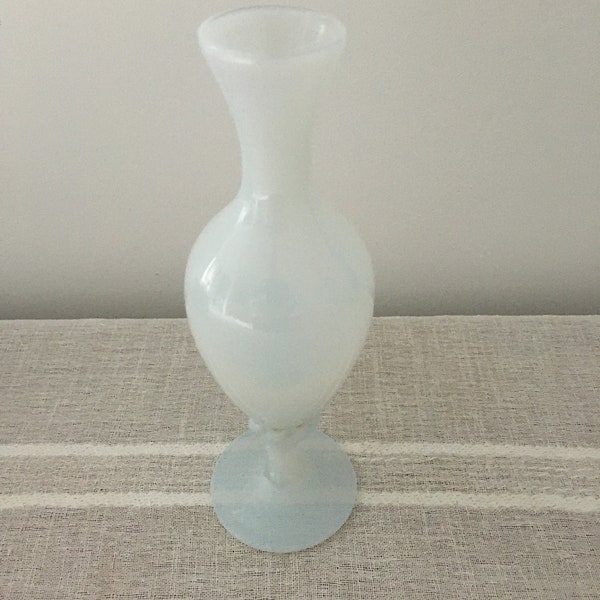 Blue Opaline Milk Glass Vase - Etsy