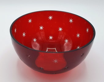Ruby red bowl | Etsy