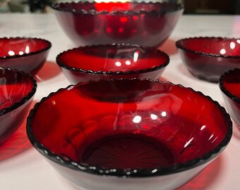 Ruby Red Bowls - Etsy