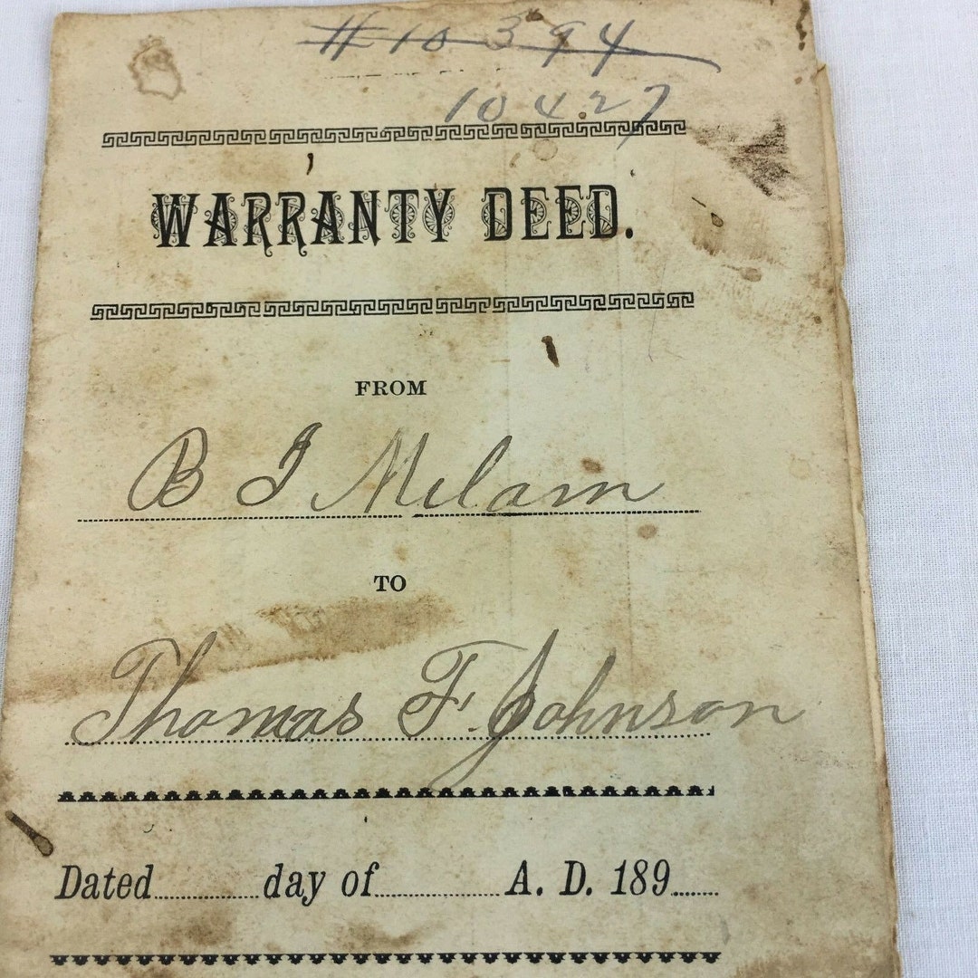 Original 1893 Real Estate Property Deed Marion County Florida Antique ...