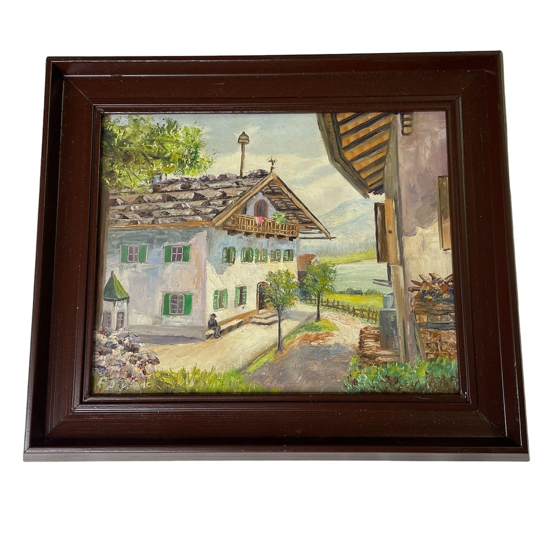 Vintage German Landscape Oil Painting Signed J Brade of Munchen Framed ...