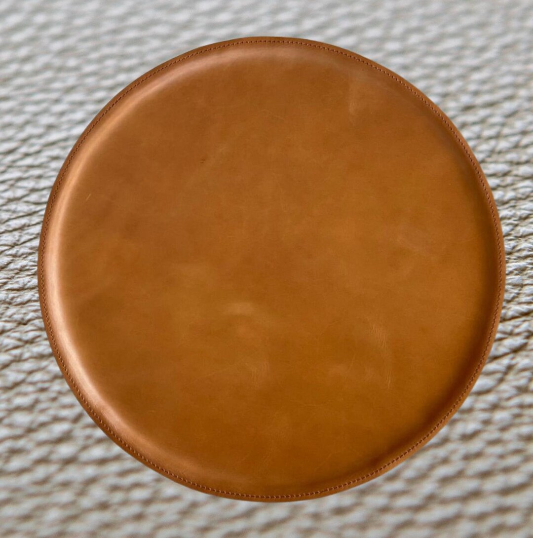 Handmade Tan Lambskin Leather Chair Pad: Rounded Seat Cushion - Etsy