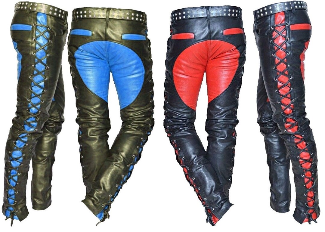 Handcrafted Handmade Men's Leather Pants for Winter, Rider Motorcycle ...