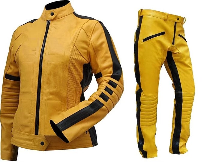 Kill Bill Unisex Hollywood Style Leather Jacket and Pant Set Leather ...