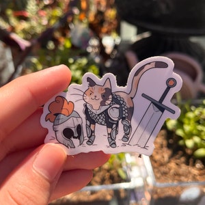 Knight Cat Sticker - Etsy