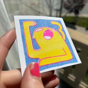 Mini Riso Cat Print - Etsy